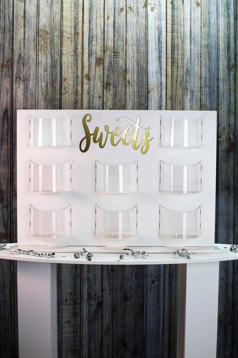 Sweet Wall 73cm x 55cm White Plastic with Gold acrylic Text Engraved C ...