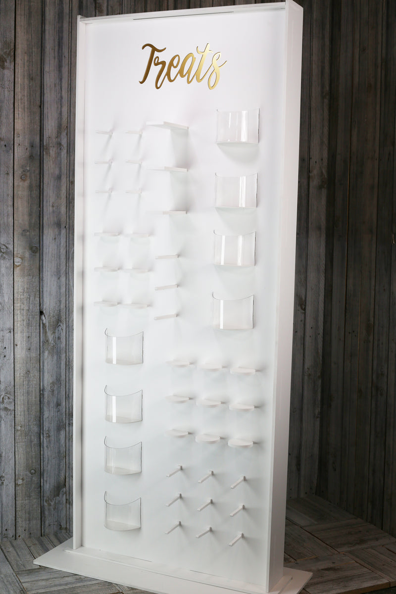 Treats Wall Treat Wall 1.9M Tall With Gold acrylic engraved text Frees ...